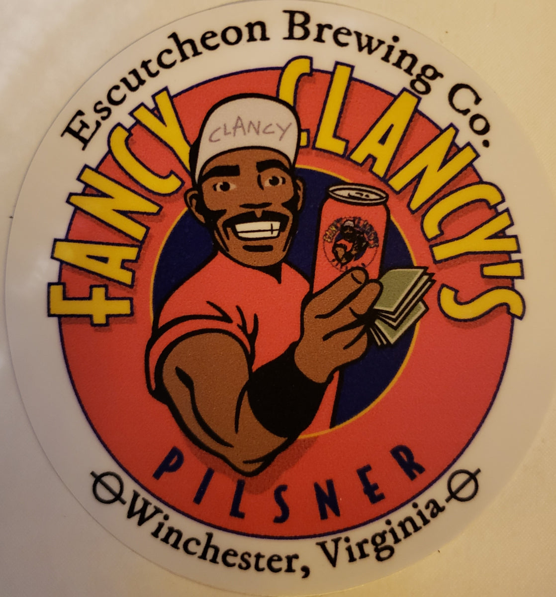 Fancy Clancy Sticker – Escutcheon Brewing Co.